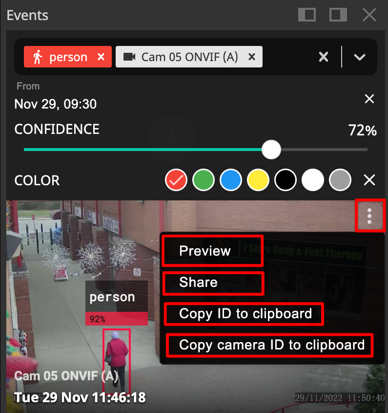 Events Menu – 3dEYE